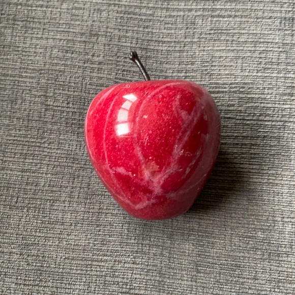 Vintage | Accents | Vtg Red Apple Granite Alabaster Stone Paperweight ...